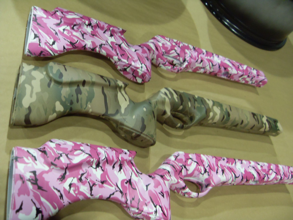 Pink camo and military camo guns