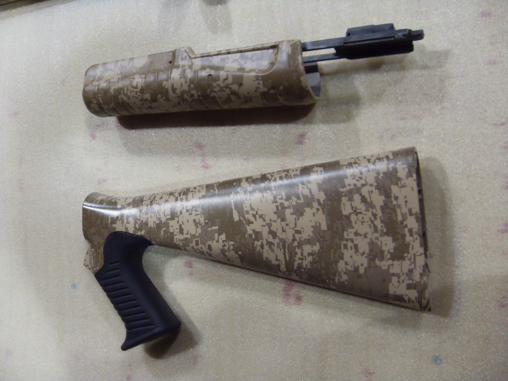 Brown camo dipped gun stock