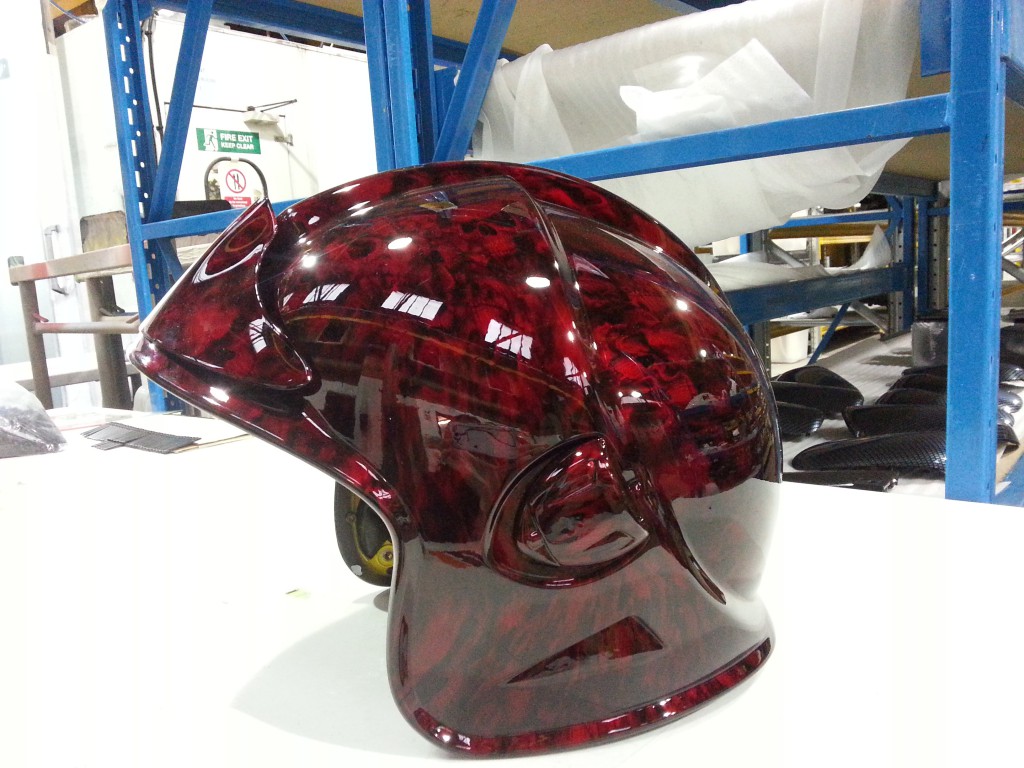 Wicked Coatings - Fire Helmet Coated In Skull Hydrographic Film Painted ...